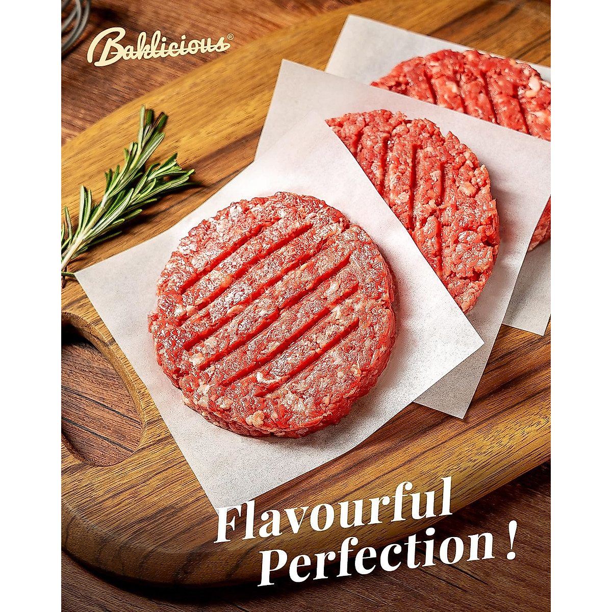Baklicious Hamburger Patty Paper – 1100Pcs of 5.5"x5.5" Non-Stick Patty Paper Squares – Craft Perfect Burgers! Elevate Your Game with Seamless Separation & Versatile Use in Oven, Microwave,Freezer!