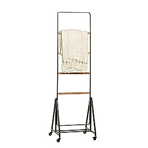 Deco 79 Metal 4 Rack Ladder with Wheels, 18" x 16" x 61", Black