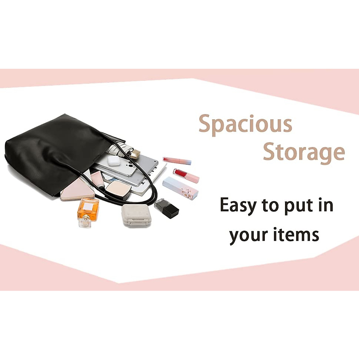 hepcelt Hobo Bags Leather Totes for Women Ladies Purses and Handbags Dupes for Women Handbags Purse and Wallet Set Shopper Purse Satchel Handbag with Top Handles, Black