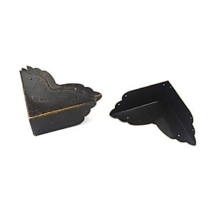 Mcredy Box Corner Corner Protectors Metal Bronze 2.8x2.8x0.8"(LxWxH) Decorative Corner Set of 4