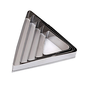 SK Triangle Shape Cookie Cutter Set, Stainless Steel, 5-Piece, Small(2.7in)