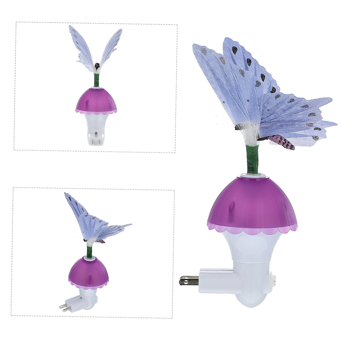 Hemobllo Butterflies Visual Lamp 7 LED Lamp 3D Night Light Lamp LED Lamp for Bedroom