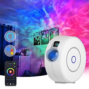 Smart Galaxy Projector Compatible with Alexa & Google Home APP,Voice Control Star Projector for Kids Adult,Night Light Projector with Nebula Cloud for Bedroom/Home Theatre/Party/Bar