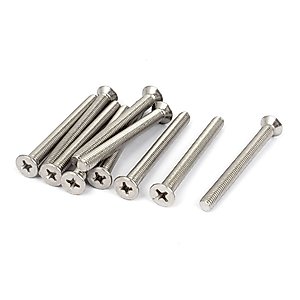 uxcell M5 x 50mm Phillips Flat Head Countersunk Bolts Machine Screws 10pcs