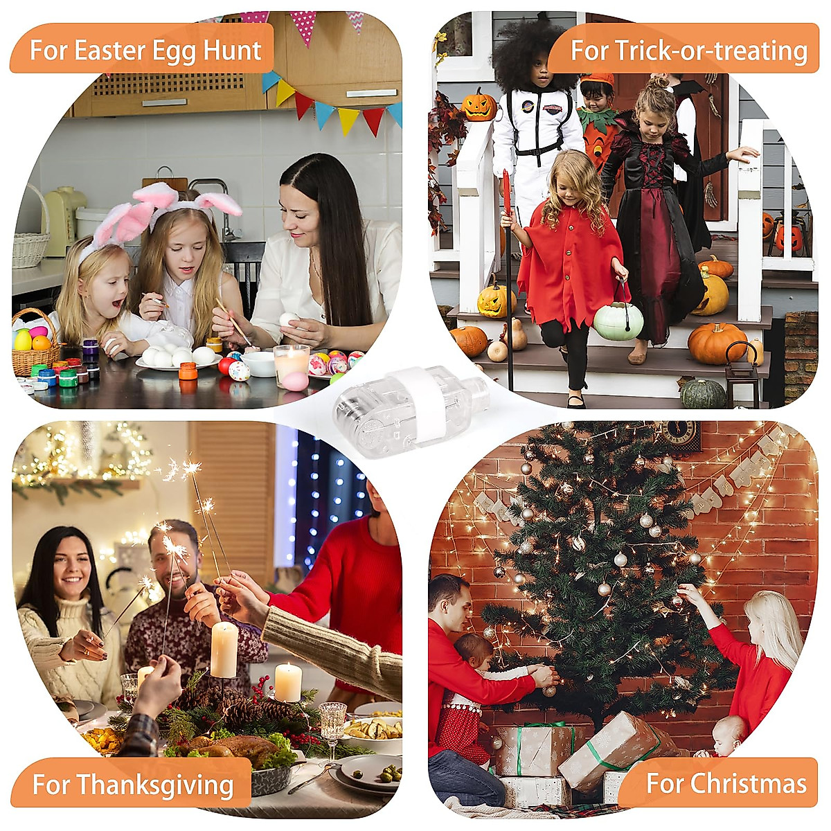 CALIFORNIA CADE ELECTRONIC Finger Lights-50Pcs White Finger Flashlight for Kids Adult Party Favors Party Supplies for Holiday Light up Toys - LED Rave Laser Assorted Toys for Holiday