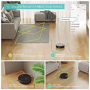 Lefant Robot Vacuum Cleaner, Tangle-Free Suction, Slim, Quite, Automatic Self-Charging, Wi-Fi/App/Alexa/Remote Control, Good for Pet Hair, Hard Floor and Low Pile Carpet, M210 Black