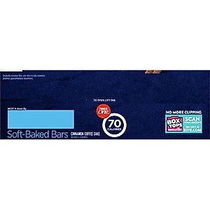 Fiber One 70 Calorie Soft-Baked Bars, Cinnamon Coffee Cake, 18 ct