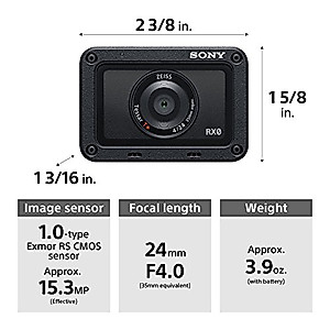 Sony 1.0-type Sensor Ultra-Compact Camera with Waterproof and Shockproof Design (DSCRX0) (Renewed)