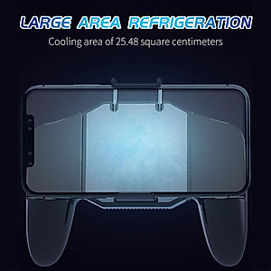 Cell Phone Cooler Game Controller Cooler Mobile Game Controller with Cooling Fan, Mobile Controller Gamepad L1 R1 Aim and Shoot Trigger, Remote Grip for 4.7-6.5" Android iOS Phone Accessories