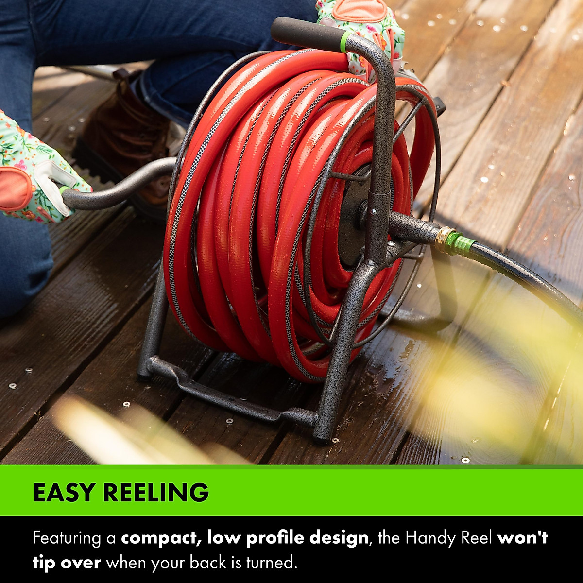 Yard Butler Handy Reel Silver Vein - Compact & Easy-to-Use Garden Hose Reel - Portable Design with Mounting Option - Make Watering Your Plants, Flowers & Lawn Easy