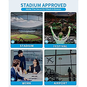 Paxiland Clear Bag Stadium Approved 12x6x12, Clear Stadium Bag for Women and Men, Clear Tote Bag Stadium Approved for Concert Work Festival Lunch, See Through Bag with Removable Straps - Grey