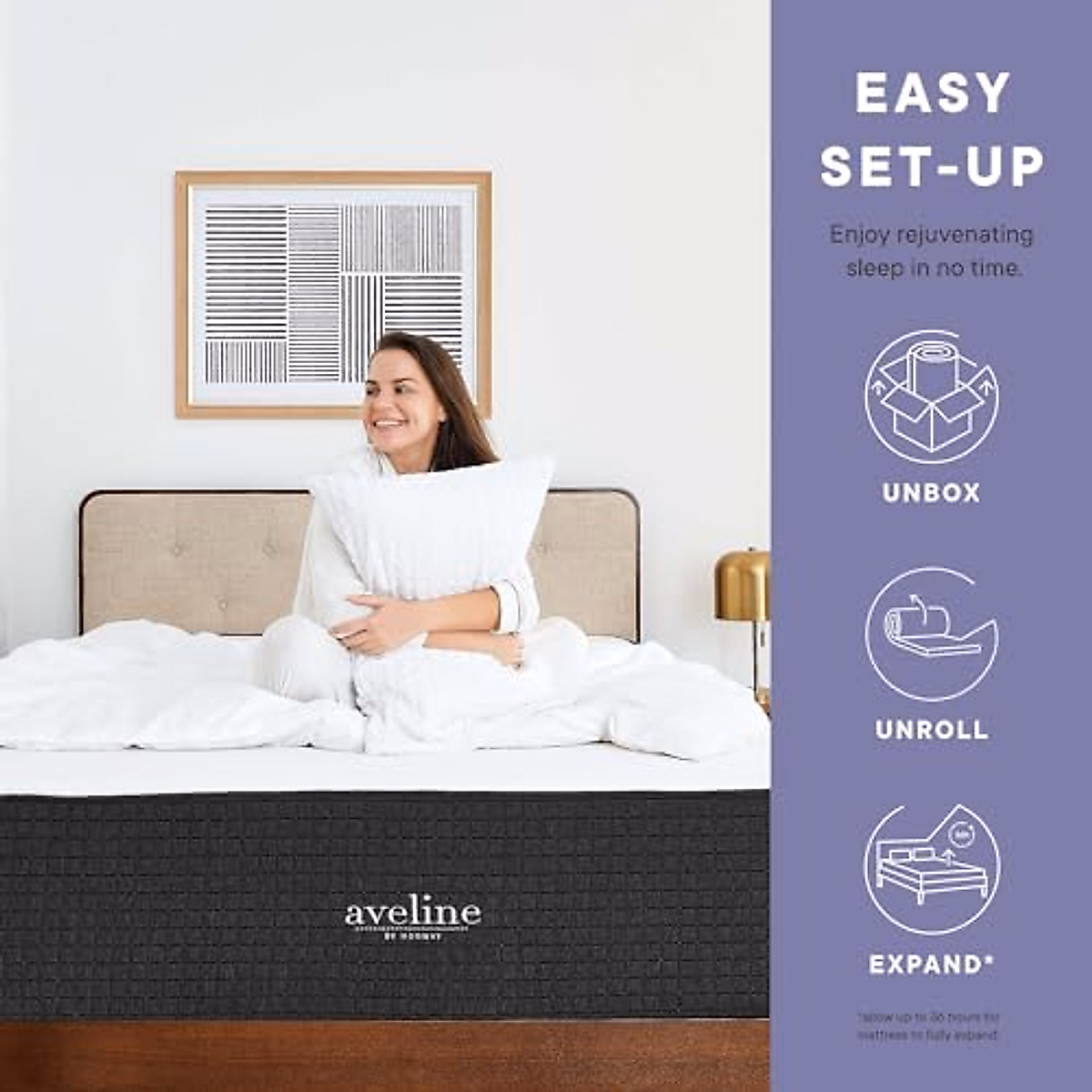 Modway Aveline Gel Infused Memory Mattress with CertiPUR-US Certified Foam, Full, White