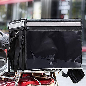 Garneck Insulated Food Delivery Bag Waterproof Portable Insulated Grocery Tote Food Warmer Bag Takeaway Box for Restaurant Delivery Grocery Shopping (Black)