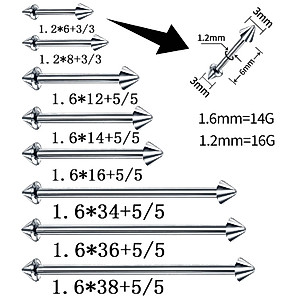 120 PCS Body Piercing Kit Nose Stud Piercing Kits for All Body Piercings Stainless Steel Jewelry with 12G 14G 16G Piercing Needles for Ear Cartilage Tragus Nose Septum Lip Nipple Belly Button