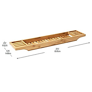 Mind Reader Bali Collection, Luxury Bamboo Bath Caddy, 27.5 x 5.75, Brown