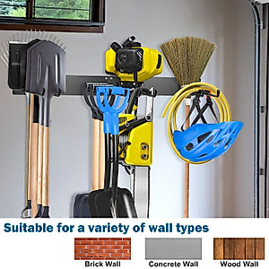 RedCall Garage Tool Organizer,2 Pack Garage Organization Wall Mount,Heavy-Duty Steel Garden Tool Organizer Storage Rack,Broom Holder Wall Mount,Hangers Garden Yard Tool Rack