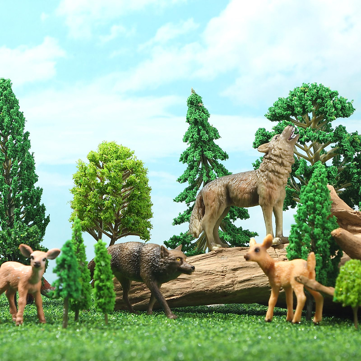 Skylety 70 Pieces Model Trees 1.2-6.3 Inch Mixed Model Tree Train Scenery Architecture Trees Fake Trees for DIY Crafts, Building Model, Scenery Landscape Natural Green(Vintage)