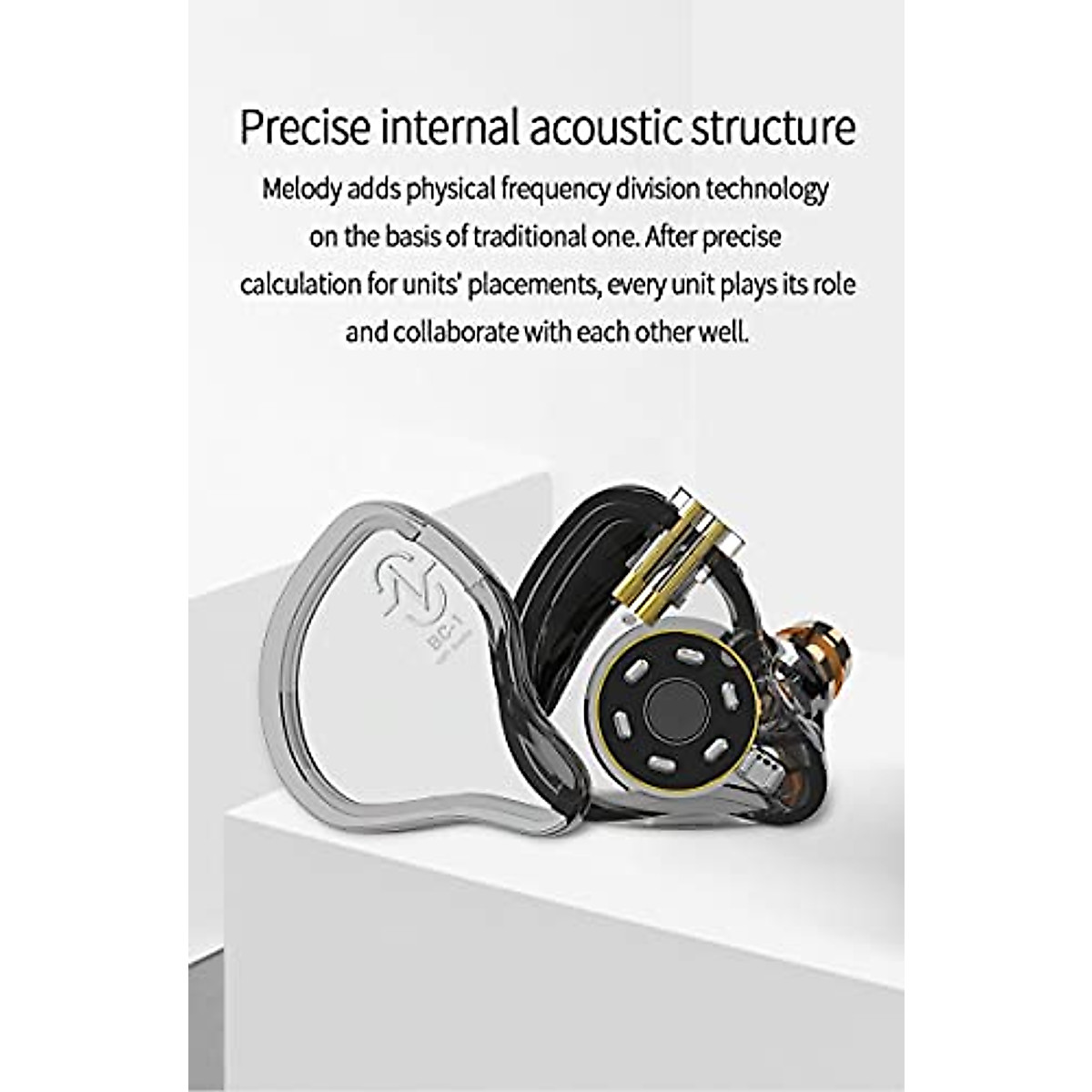 keephifi CCZ Melody in Ear Monitor USB C Wired Earphone Lightweight Earbuds 1BA+1DD HiFi IEM Dynamic Hybrid Dual Driver Headphone with Type C Plug for Musicians