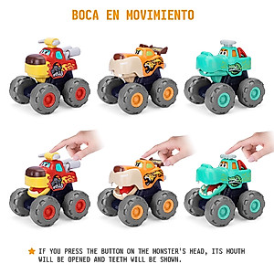 nicknack Baby Monster Trucks Toy for 1 2 3 Year Olds - Pull Back Cars Push and Go Friction Powered Toy Cars for Boys Trucks for Toddler Car Toy Vehicles