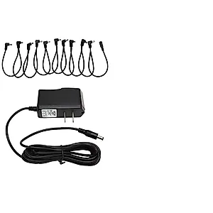 Pig Hog Power Kit - 9 Volt Effect Pedalboard Power Supply + 10 Spot Daisy Chain