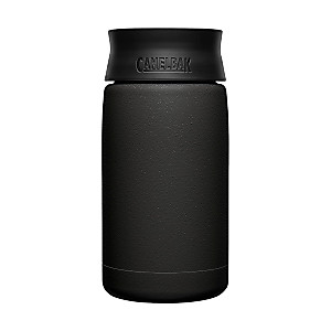 CamelBak Hot Cap Travel Mug, Insulated Stainless Steel, Perfect for taking coffee or tea on the go - Leak-Proof when closed - 12oz, Black