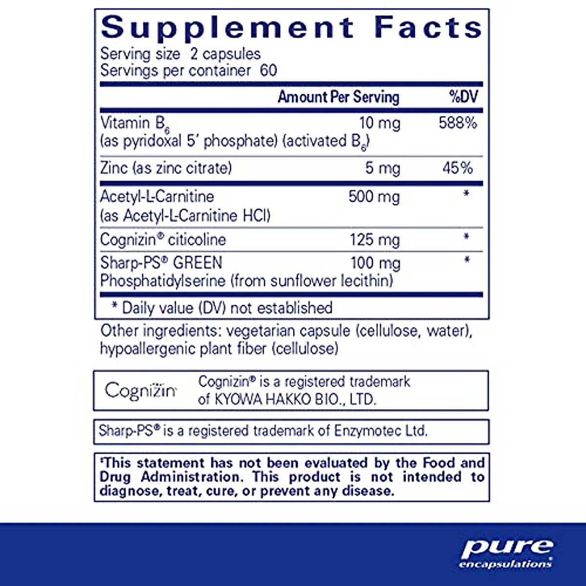 Pure Encapsulations CogniPhos | Neuronal Support for Cognitive Performance and Behavior | 120 Capsules