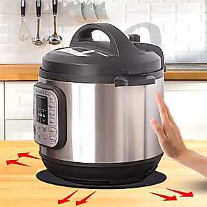 Sliding Mats for Ninja Foodi and Instant Pot,Kitchen Appliance Sliding Round Mats,Slide Mats for Moving Small Appliances Coffee Makers, Pressure Cooker,Air Fryer, (Rubber, 15 inch Diameter)