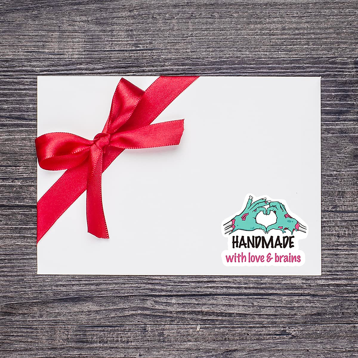 200 PCS Handmade with Love Brains Stickers,Funny Small Business Envelopes Stickers for Business Packages/Handmade Goods/Bags,Halloween Theme Small Shop Business Stickers for Envelopes Seals