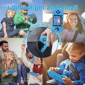 Handheld Game Console for Kids, Video Games Retro Hand Held Games Electronic Gaming Player 3.0'' Screen Built-in 258 Classic Games TV Output Rechargeable Arcade Games-Blue