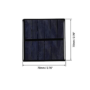 MECCANIXITY Mini Solar Panel Cell 3V 210mA 0.63W 70mm x 70mm for DIY Electric Power Project Pack of 5