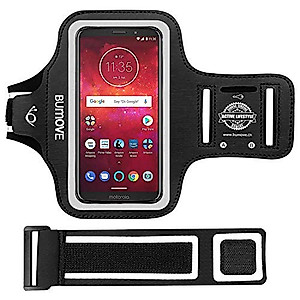Moto G Fast/G Pro/G Stylus/G Power Running Armband, BUMOVE Gym Workouts Phone Arm Band for Motorola Moto G Pure, G Power (2023), G Stylus 5G with Card Holder (Black)
