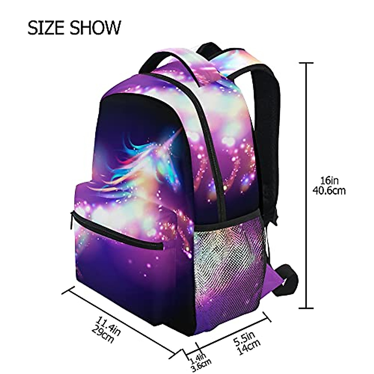 MNSRUU Unicorn Backpacks for Boys and Girls Kids Unicorn School Bookbag Lightweight Travel Bag with Adjustable Strap