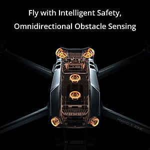 DJI Mavic 3 Cine Premium Combo, Drone with 4/3 CMOS Hasselblad Camera, 5.1K Video, Omnidirectional Obstacle Sensing, 46 Mins Flight, 15km Video Transmission, with DJI RC Pro,  Two Extra Batteries