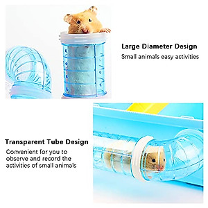 2 Hamster Tubes Kits, DIY Hamster Tunnel Adventure External Pipe, Transparent Connection Track Rat Toy Hamster Cage Accessories for Hamster Mouse Small Animals Sports Expand Space
