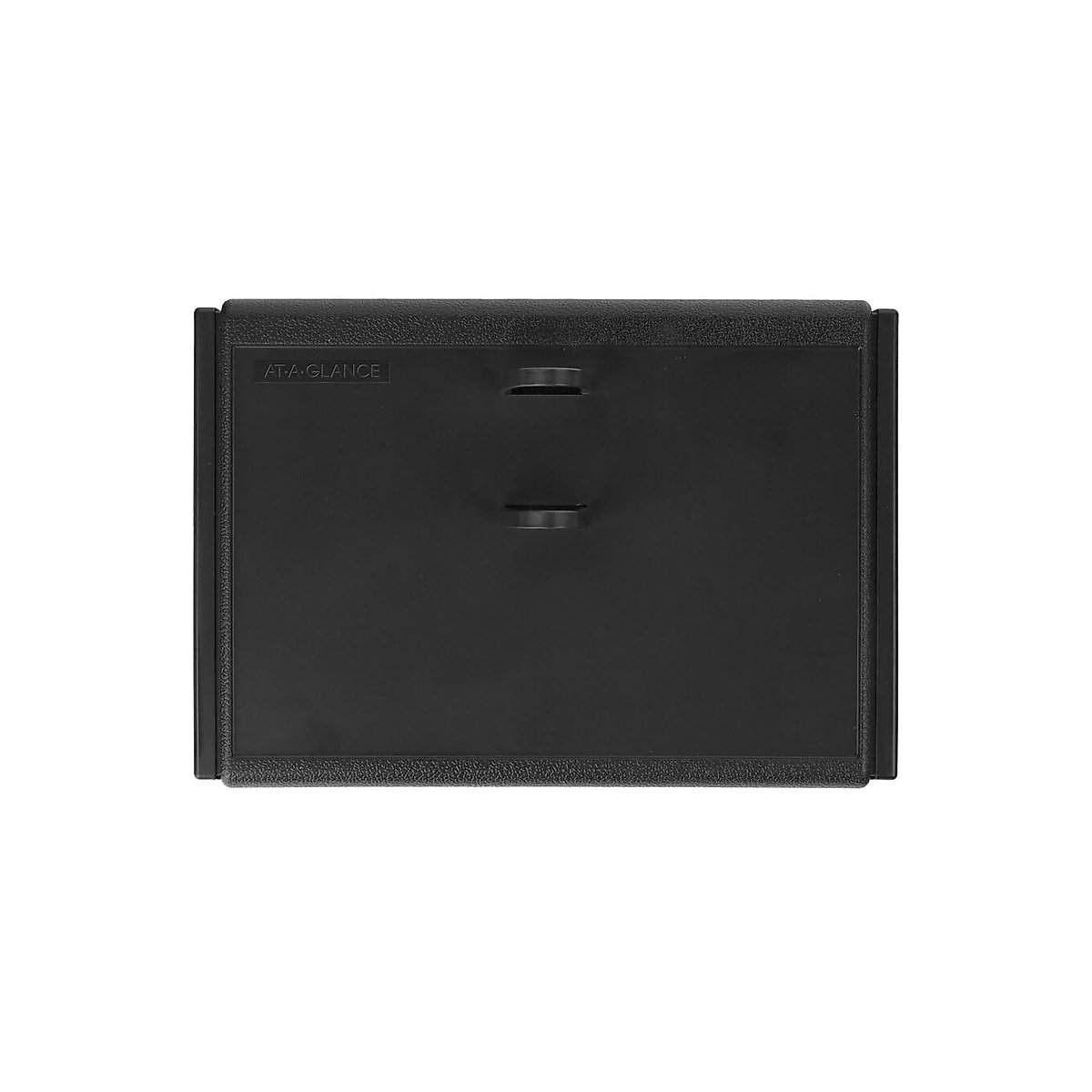 AT-A-GLANCE Products - AT-A-GLANCE - Compact Desk Calendar Base for 3 x 3-3/4 Refill, Black - Sold As 1 Each - Two rings lock in a looseleaf calendar refill.