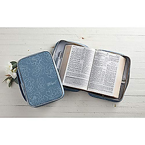 Creative Brands Natural Blessings Canvas Bible Cover, 7 x 10-Inch, Blue
