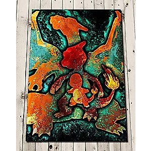 CHARIZARD Charmeleon Charmander EVOLUTION POKEMON Art Print Poster Wall Decor