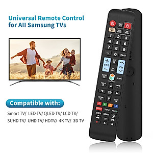 Universal Remote Control for All Samsung TV Remote LCD LED QLED SUHD UHD HDTV Curved Plasma 4K 3D Smart TVs, with Buttons for Netflix, Prime Video, Smart Hub-Backlit
