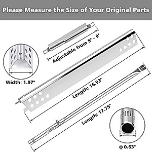 Barbqtime Grill Replacement Parts for Charbroil Performance 2 Burner Grill 463673519 463625217 463625219 463673517 463673017 463673617 463673019 463673619, Stainless Steel Part for Char-Broil Grill