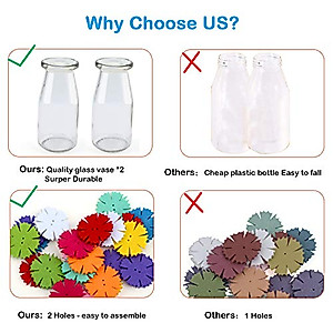 HULASO Crafts for Girls Ages 4-12 Gift Make Your Own Flower Bouquet with Buttons Felt Flowers, Vase Art and Craft for Children - DIY Activity for Boys & Girls Age 6 7 8 9 10 11 12 Year Old