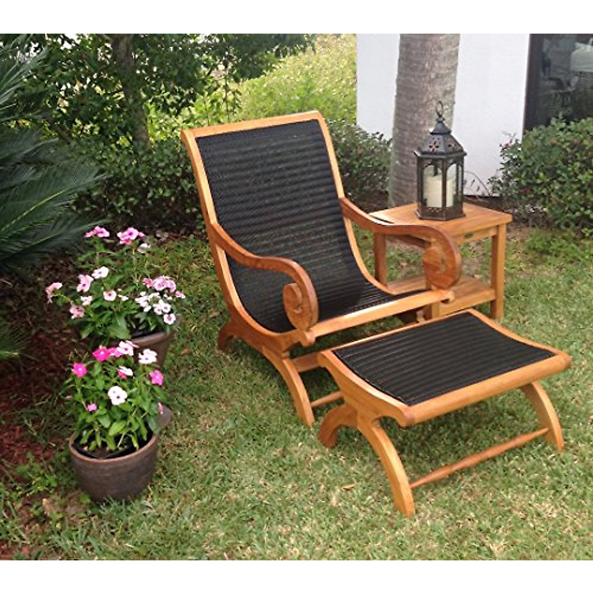 Kenya Teak Lazy Chair Incl. Footstool, Made from Solid A-Grade Teak Wood
