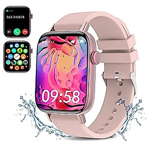 Smart Watch 1.95'' Full Touch Smart Watches for Women Smart Fitness Tracker Watch for Android iOS Phones Compatible with Answer Calls Waterproof Smartwatch with 28 Sport Activity/Sleep/Heart Rate/Step