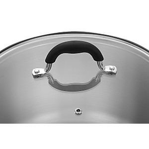 Finnhomy Approved AISI304 (18-10) Stainless Steel 8-Quart Stock Pot with Cover, 3 Layers Base,Induction Base Safe, Metallic