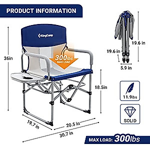 KingCamp Camping Chair Lawn Chair Folding Camping Chair for Adults Folding Camp Chair with Lumbar Support