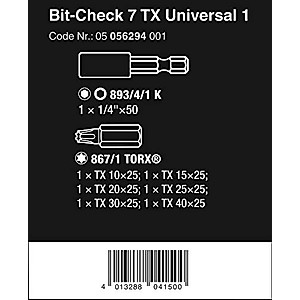 Wera TORX Mini-Check TX Sheet Metal Bit Set