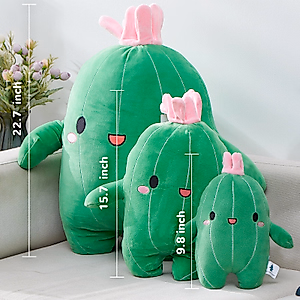 ProgoniaXYZ Cuddly Big Soft Toys Plant Cactus Doll, Plush Stuffed Animal Cactus Pillow and Blanket Set Lovely Gift for Birthday Christmas (Small 9.8inch)…