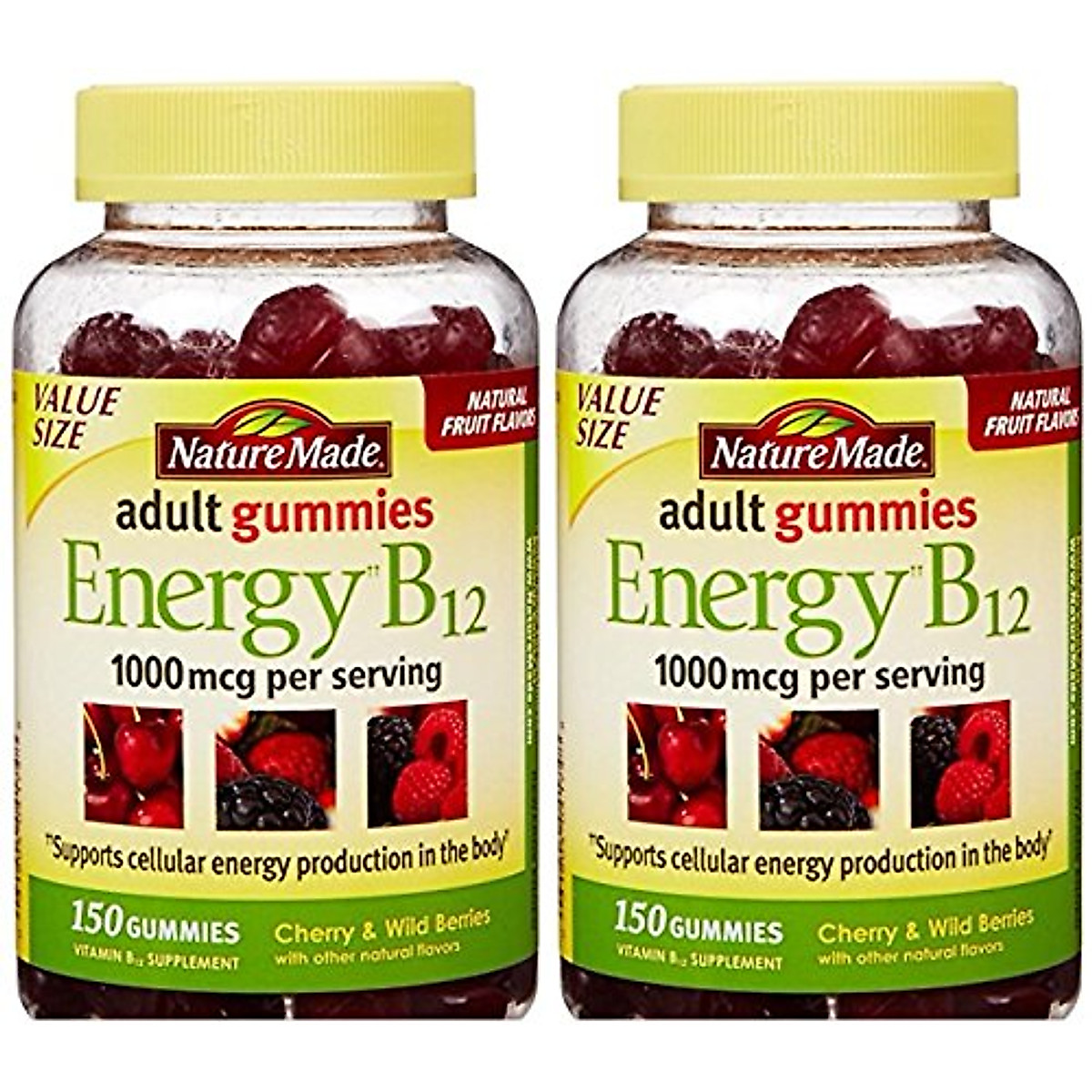 Nature Made Energy B12 Adult Gummies 1000 mcg per Serving 150 Ct (Pack of 2)