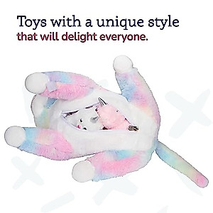 PixieCrush | Unicorn Stuffed Animals - Kitty Cat Plushies for Kids - Cute Squishy Pillow Toy - Stuffed Mommy Unicorn Kitty Cat with 4 Baby Unicorns - Gift Present Animal Pillows for Girls and Boys