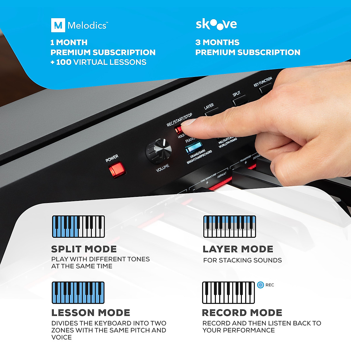 Alesis Recital Grand - Digital Piano 88 Weighted Keys with Hammer Action, Sustain Pedal, 16 Premium Voices, Speakers, Piano Lessons, Sheet Music Stand