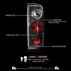 Autozensation Compatible with Ford F150 2004-2008, Black Housing Clear Lens Tail Lights, L+R Pair Taillight Assembly